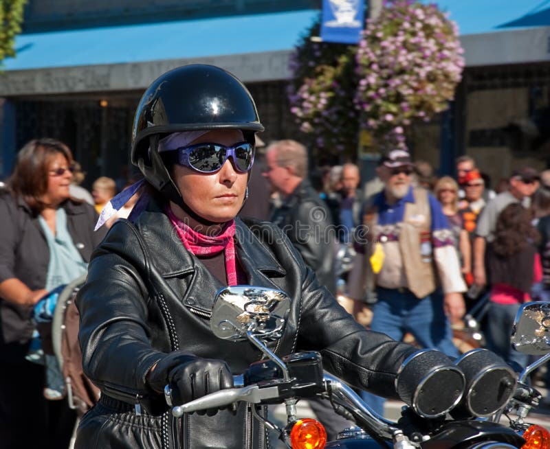 Biker Woman Riding in Oyster Run Event Editorial Image - Image of hobby ...