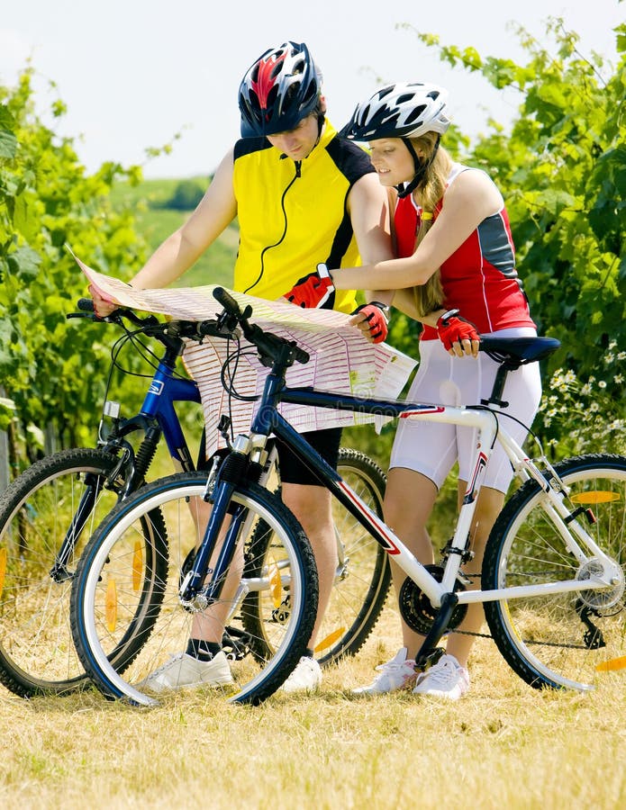 Two bikers stock photo. Image of biking, mountains, enjoyment - 5956420