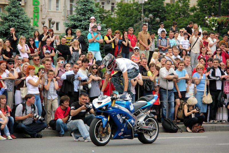 Bikers Meeting and Show on Kiev City Day Editorial Photography - Image ...