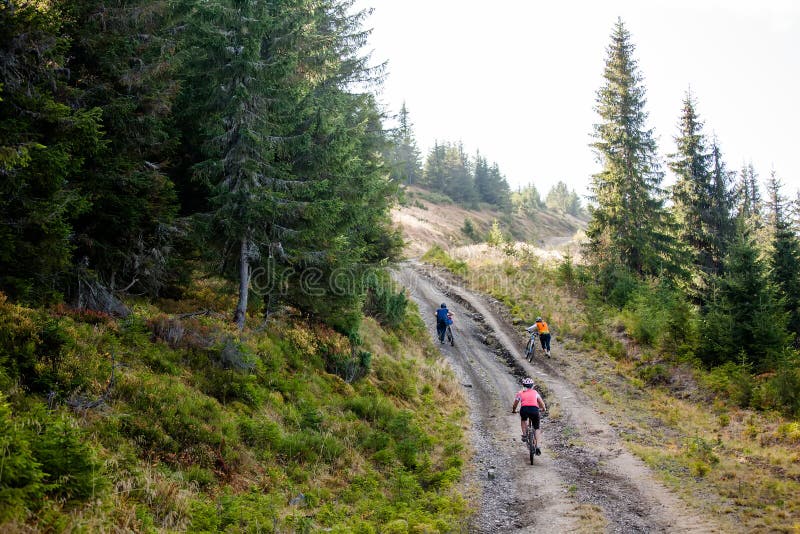 Bikers Travel in Difficult Conditions in Autumn Stock Image - Image of ...