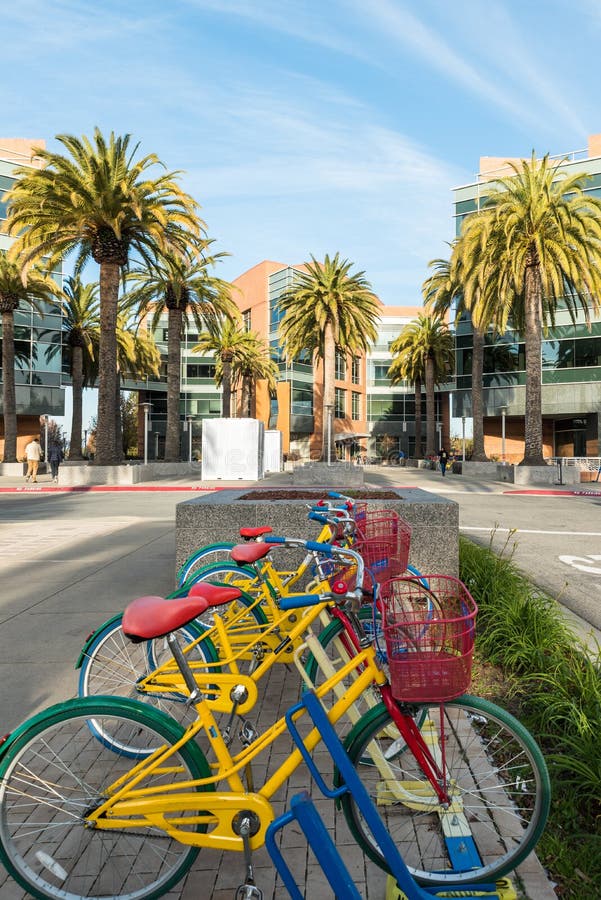 Bikes at Googleplex - Google Headquarters Editorial Stock Photo - Image ...