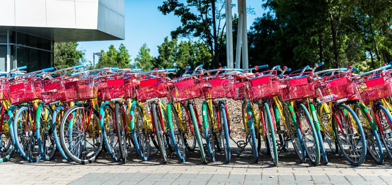 Bikes at Googleplex - Google Headquarters Editorial Stock Photo - Image ...