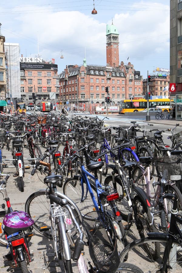 Bicycles in Copenhagen editorial photo. Image of danish - 30077406