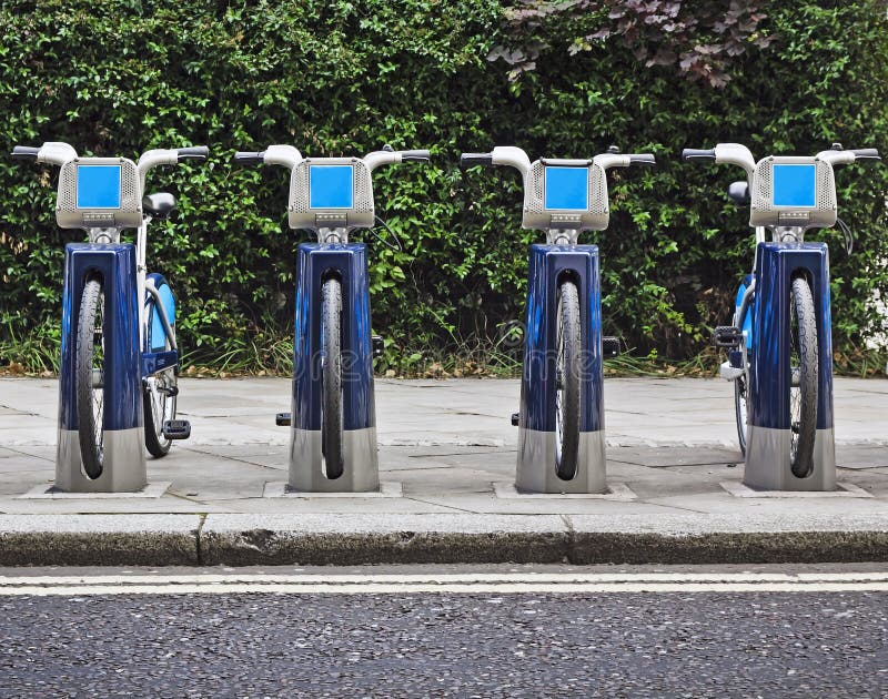 Bikes for rent in London. stock image. Image of human - 17510719