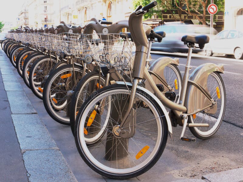 Bikes to rent stock photo. Image of street, bicycle, city - 18863372