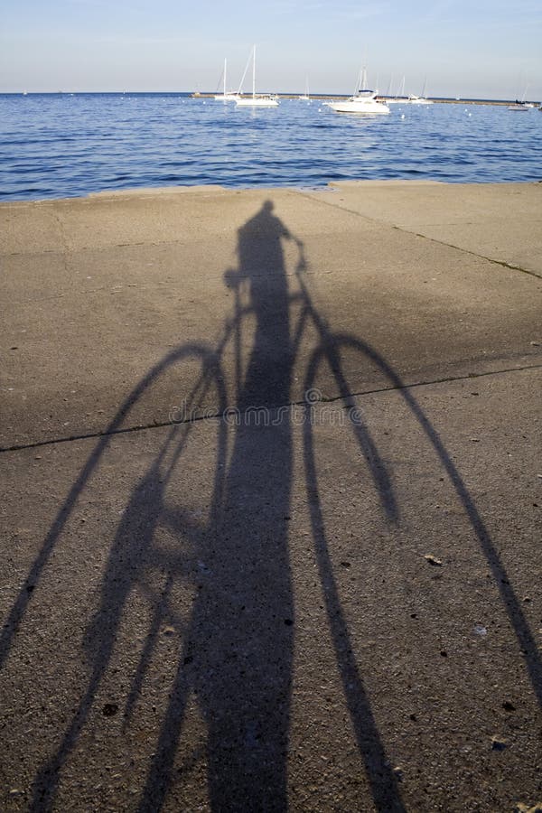 Biking by the lake stock photo. Image of chicago, boat - 15843520