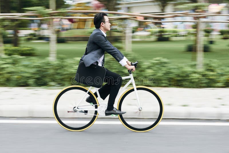 Biking to work stock photo. Image of business, male - 108511256