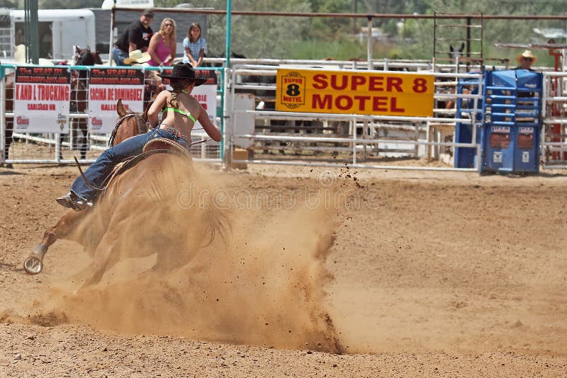 Bikini Barrel Racing Crash editorial stock photo. Image of dusty - 25934548