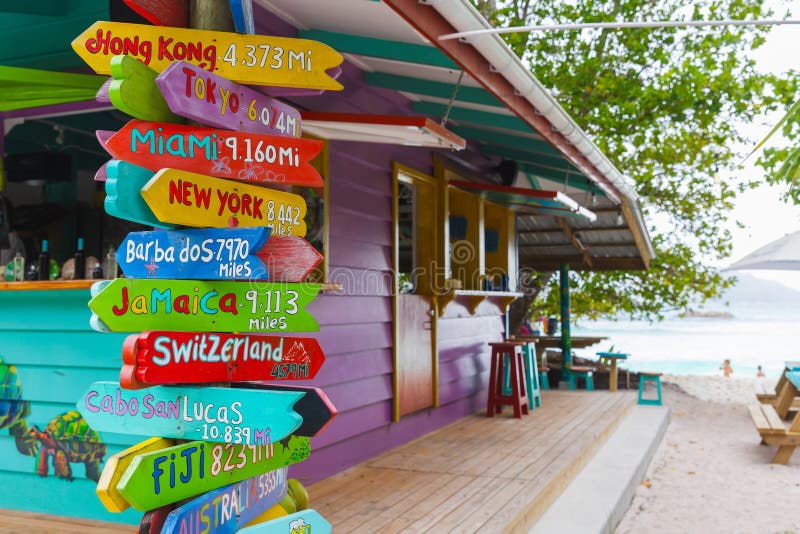 Bikini Bottom Bar Exterior, Anse Severe Beach, Seychelles Editorial ...