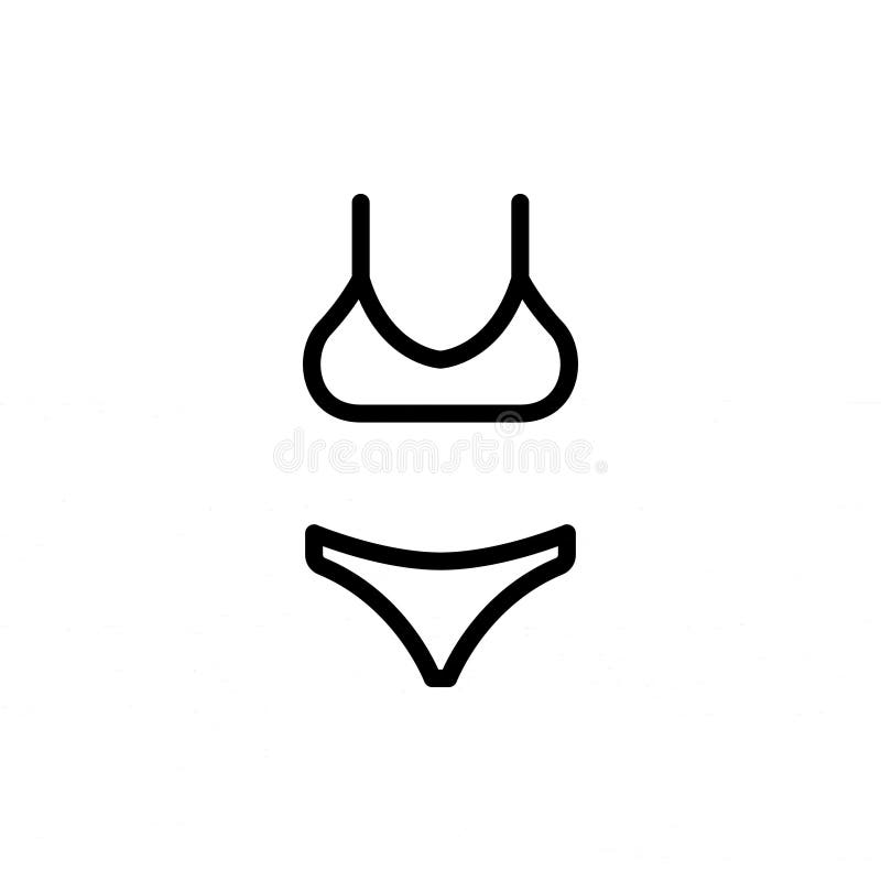 Bikini Line Icon. Swimsuit Vector Illustration Isolated on White Stock ...
