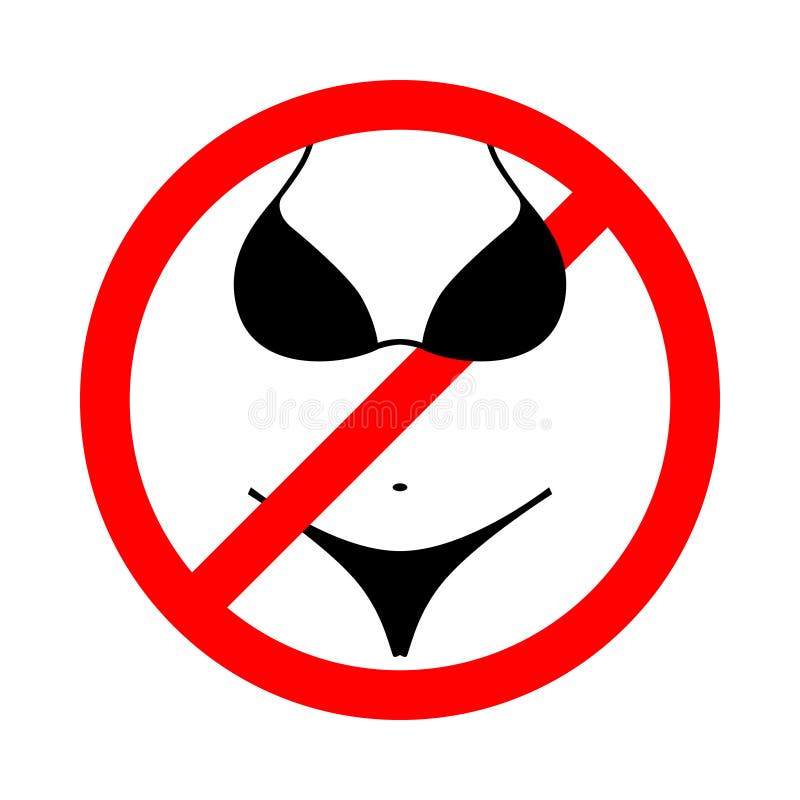 Bikini Is Prohibited Sign Stock Vector Illustration Of Attention 153571909