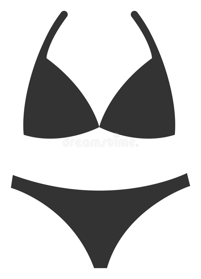 Raster Bikini Warning Triangle Sign Icon Stock Illustration ...