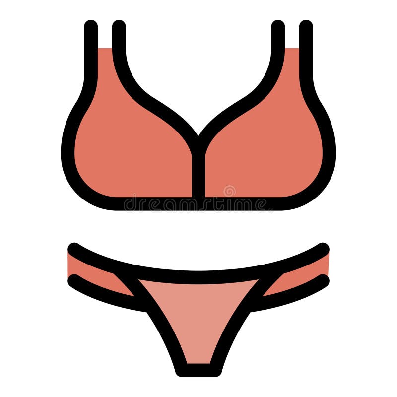 Bikini Swimsuit Icon Color Outline Vector Stock Vector - Illustration ...
