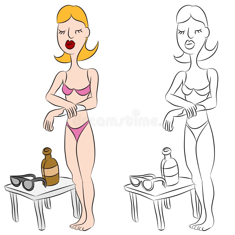 Applying Sunscreen Stock Illustrations 810 Applying Sunscreen Stock