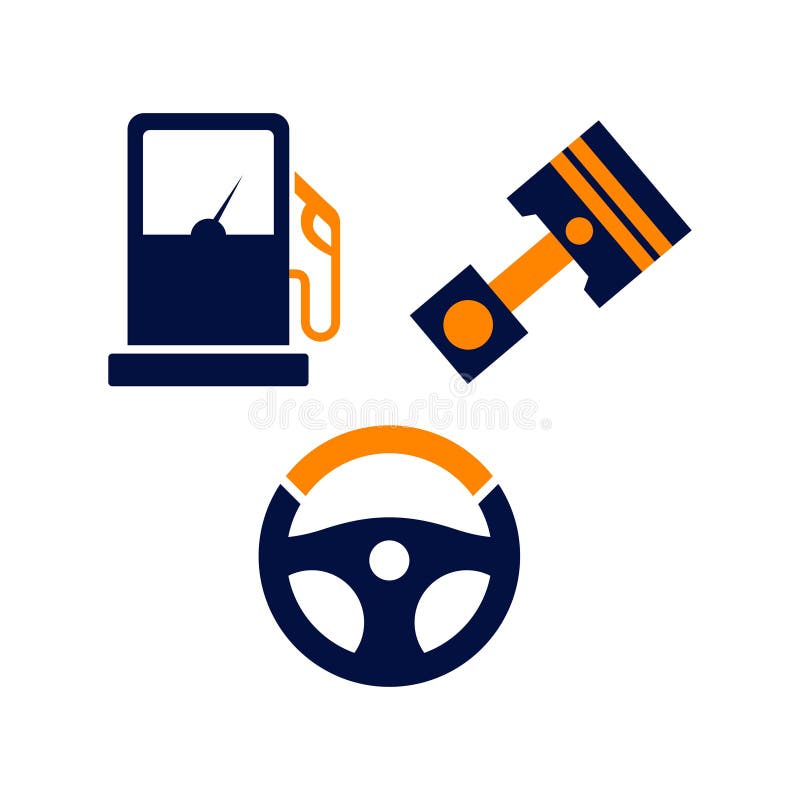 Bil Logo TemplateWith Flat Color Vektor Illustrationer - Illustration ...