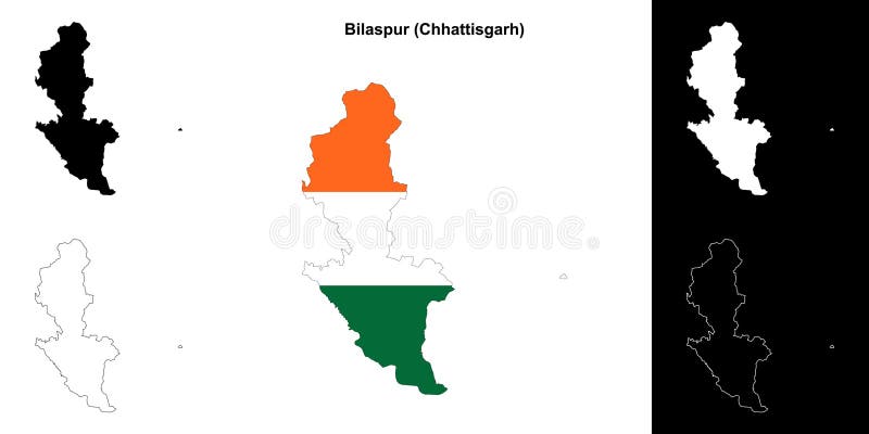 Bilaspur outline map stock vector. Illustration of india - 368825469