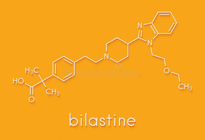 Bilastine Antihistamine Drug Molecule. Skeletal Formula. Stock ...