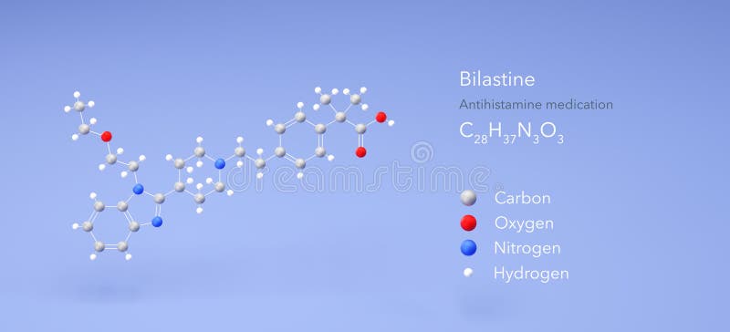 Bilastine Molecule, Molecular Structures, Antihistamine Medication, 3d ...