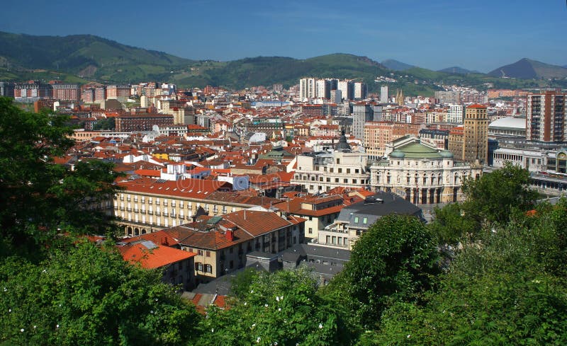 Panoramic Views of Bilbao City, Bizkaia, Basque Country, Spain. Stock ...