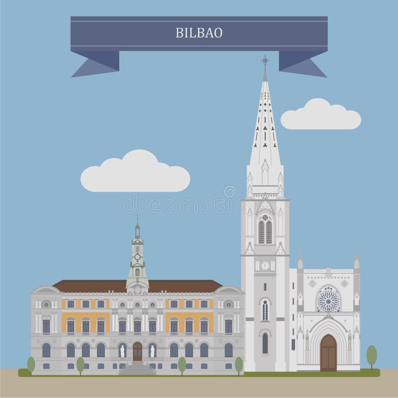 Plantilla Editable Europa Del Icono De Bilbao España Del Vector De La ...