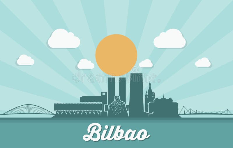Bilbao Skyline - Spain - Vector Illustration Editorial Stock Image ...