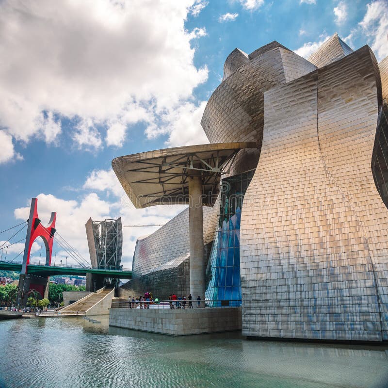 BILBAO, SPAIN the Guggenheim Museum and Bridge in Bilbao, Basque ...