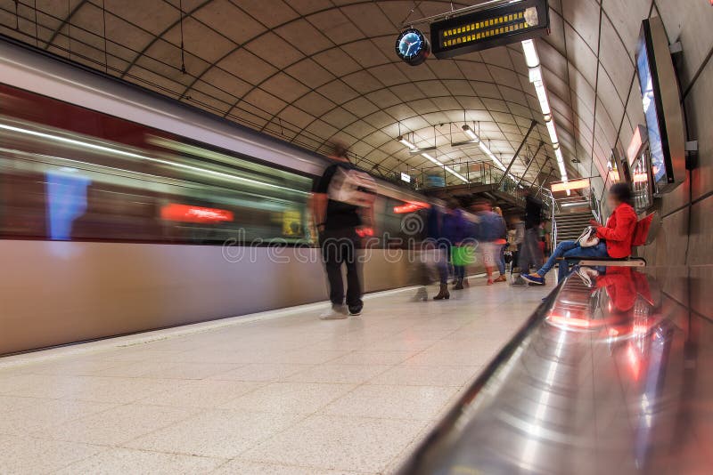 Bilbao Underground Station, Spain. Stock Image - Image of passenger ...