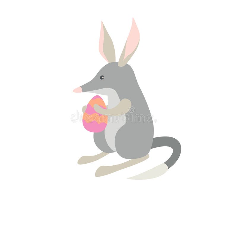 Bilby with Easter egg stock vector. Illustration of cartoon - 306407559