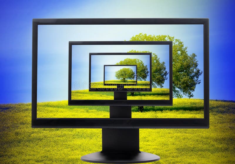 Bildschirm stockfoto. Bild von sparer, flach, mode, baum - 13555842