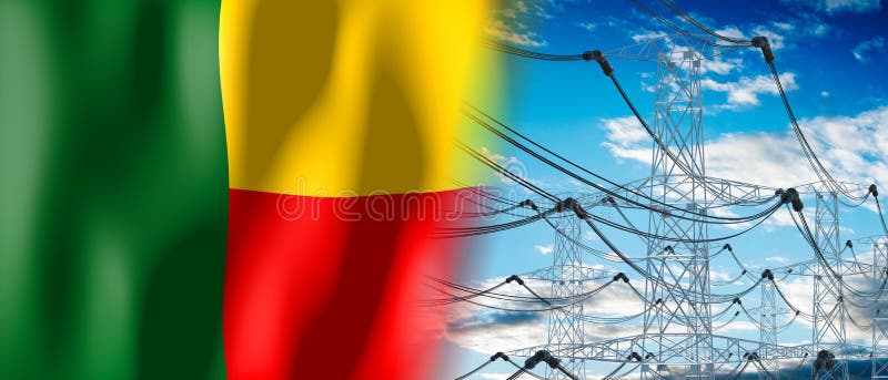 Bilin-Landesflagge Und Strompylonen Stock Abbildung - Illustration von ...