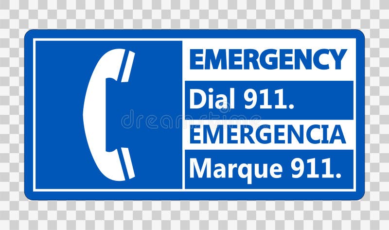 Symbol Bilingual Emergency Dial 911 Sign on Transparent Background ...