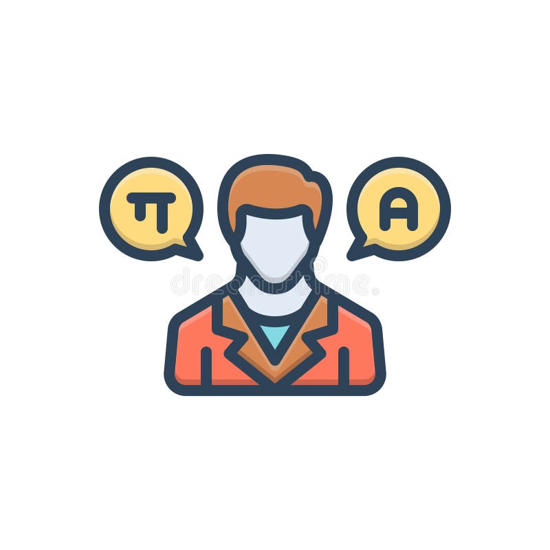 Color Illustration Icon for Bilingual, Multilingual and Translate Stock ...