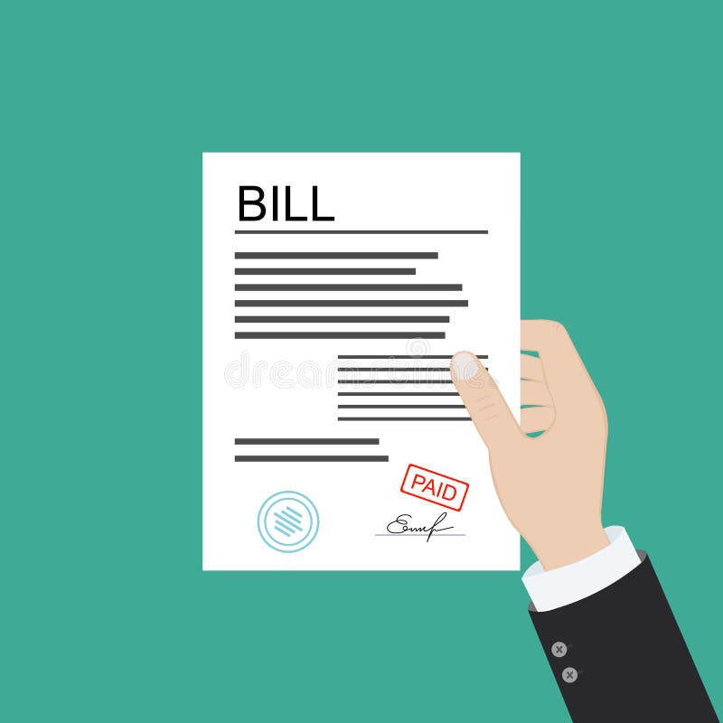 Bill vector art icon stock vector. Illustration of concept - 140976786