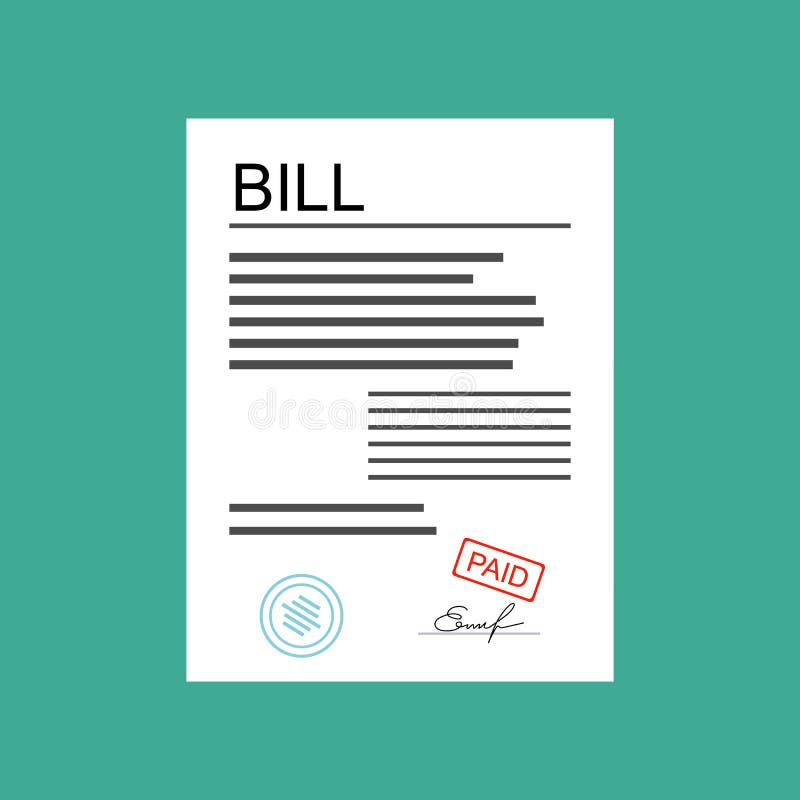 Bill vector art icon stock illustration. Illustration of rent - 140977069