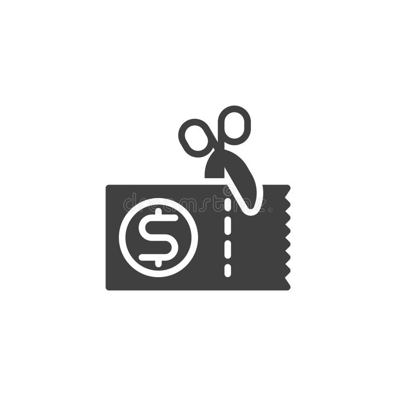 A Bill Being Divided in Two Vector Icon Stock Illustration ...