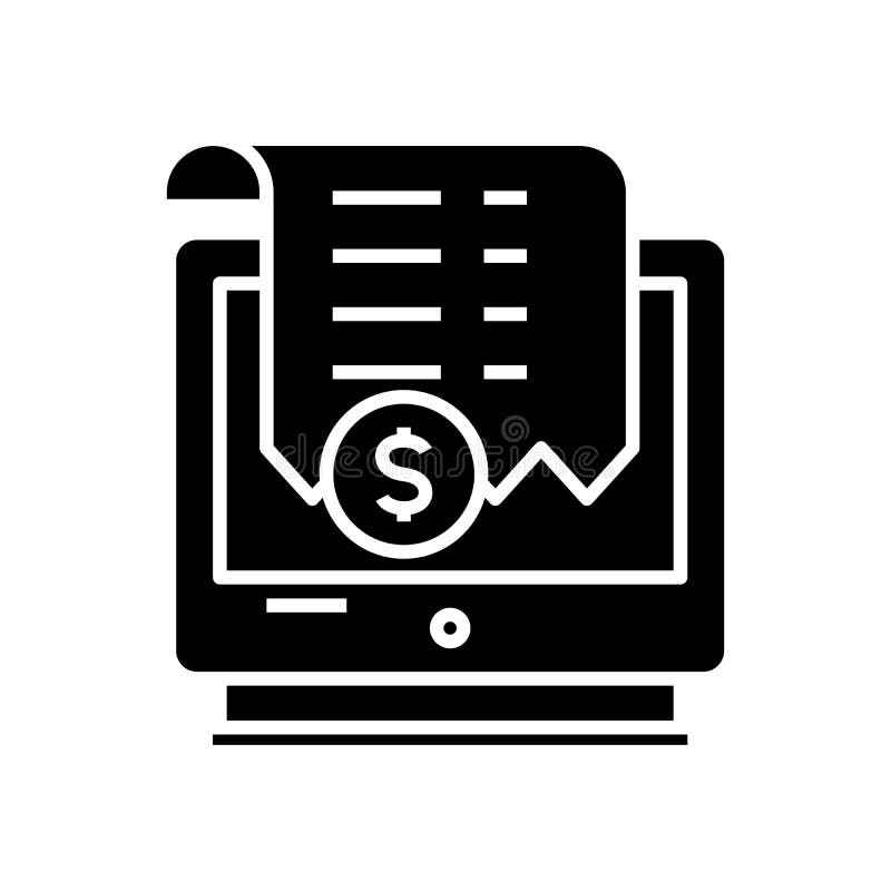 Bill Black Icon, Concept Illustration, Vector Flat Symbol, Glyph Sign ...