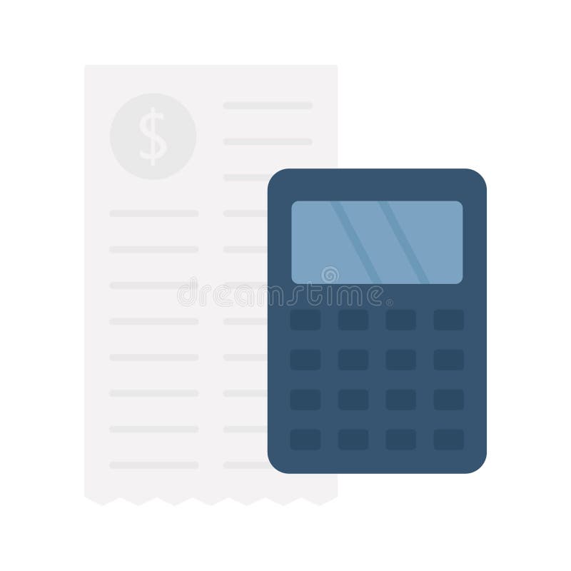 Bill Calculator Flat Vector Icon Which Can Easily Modify or Edit Stock ...