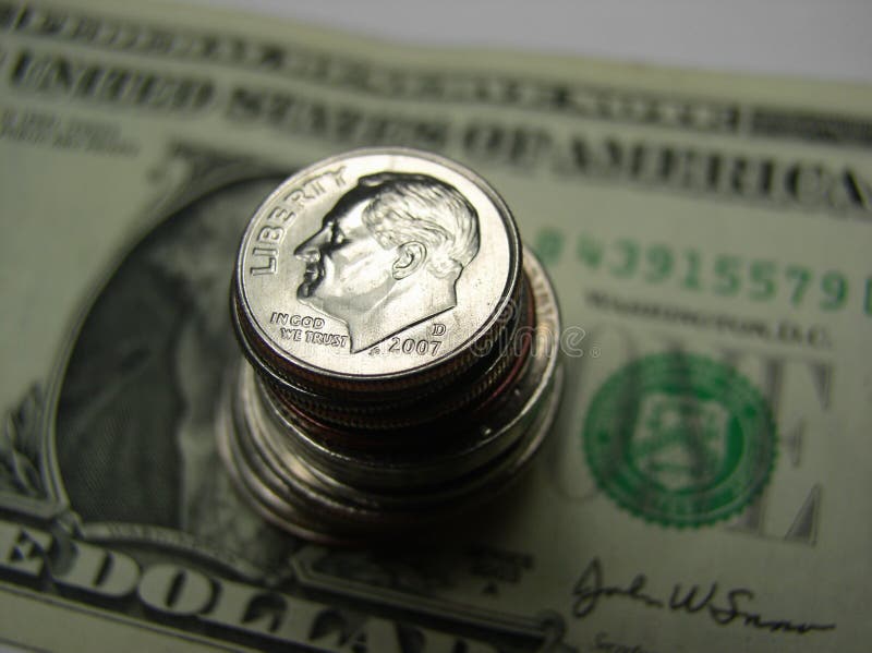 Bill and Change US Currency Stock Photo - Image of scratch, eagle: 3201322