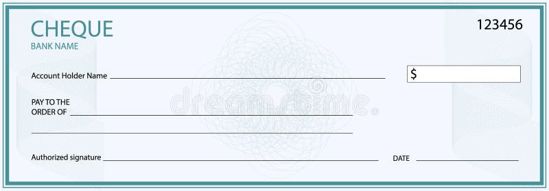 Bill Cheque Template with Watermark and Pattern Stock Vector ...