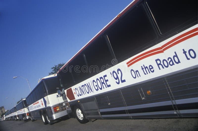 Bill Clinton/Al Gore Buscapade Tour Buses in Waco, Texas in 1992 ...