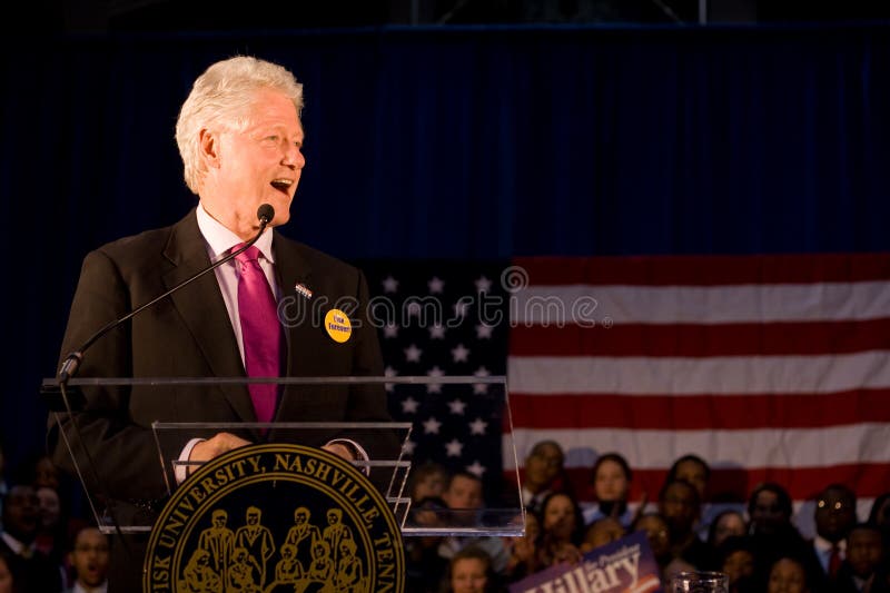 President Bill Clinton Giving Speech Editorial Photo - Image of ...