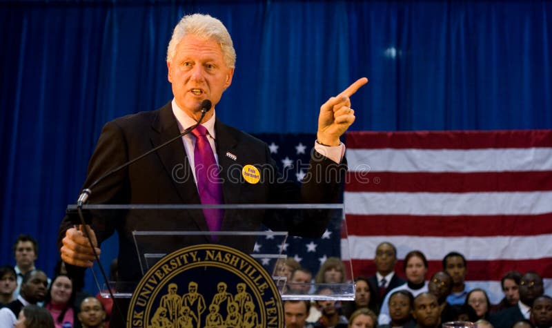 President Bill Clinton Giving Speech Editorial Photo - Image of ...