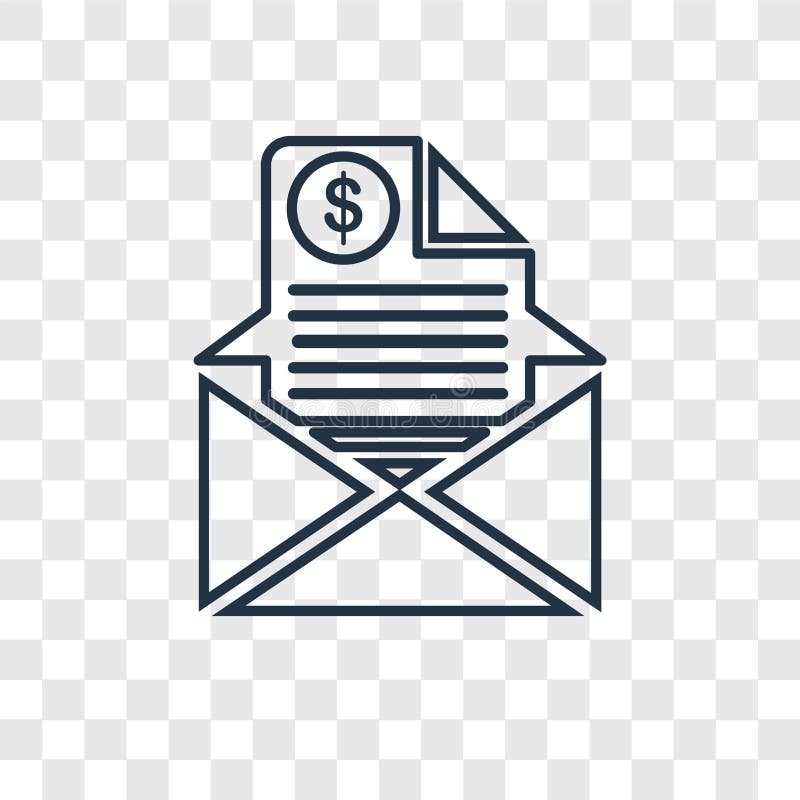 Bill Concept Vector Linear Icon Isolated on Transparent Background ...