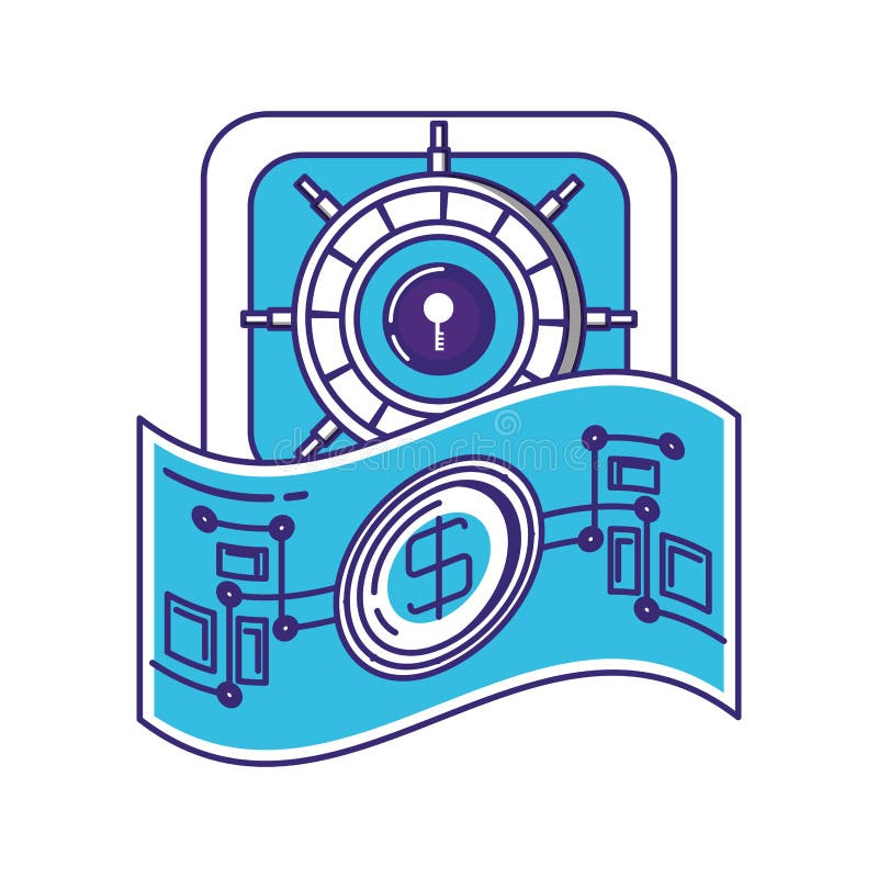 Bill dollar with safe box stock vector. Illustration of commerce ...