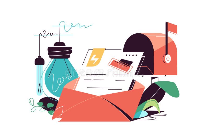 Bill for electricity stock vector. Illustration of utility - 267382920