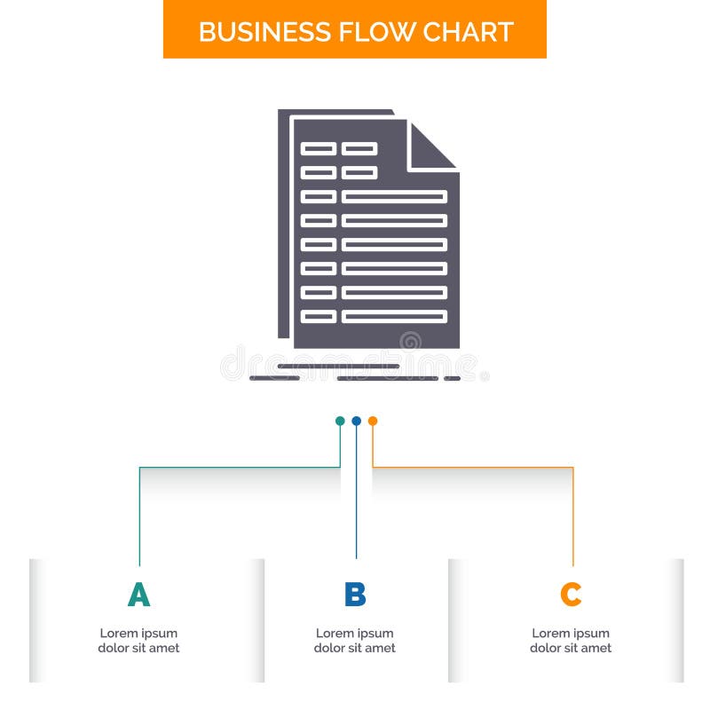 Bill, Excel, File, Invoice, Statement Business Flow Chart Design with 3 ...