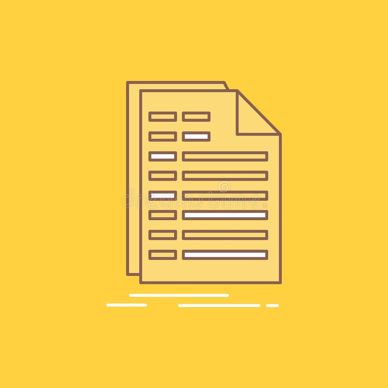 Bill, Excel, File, Invoice, Statement Flat Line Filled Icon. Beautiful ...