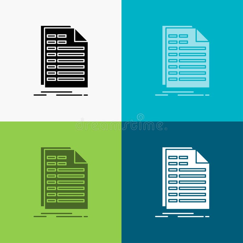 Bill, Excel, File, Invoice, Statement Icon Over Various Background ...
