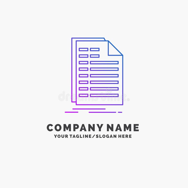 Bill, Excel, File, Invoice, Statement Purple Business Logo Template ...