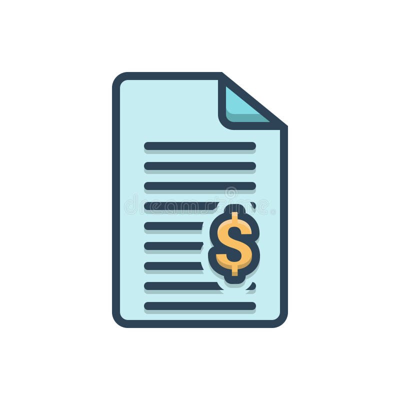 Color Illustration Icon for Bill, Invoice and Receipt Stock ...